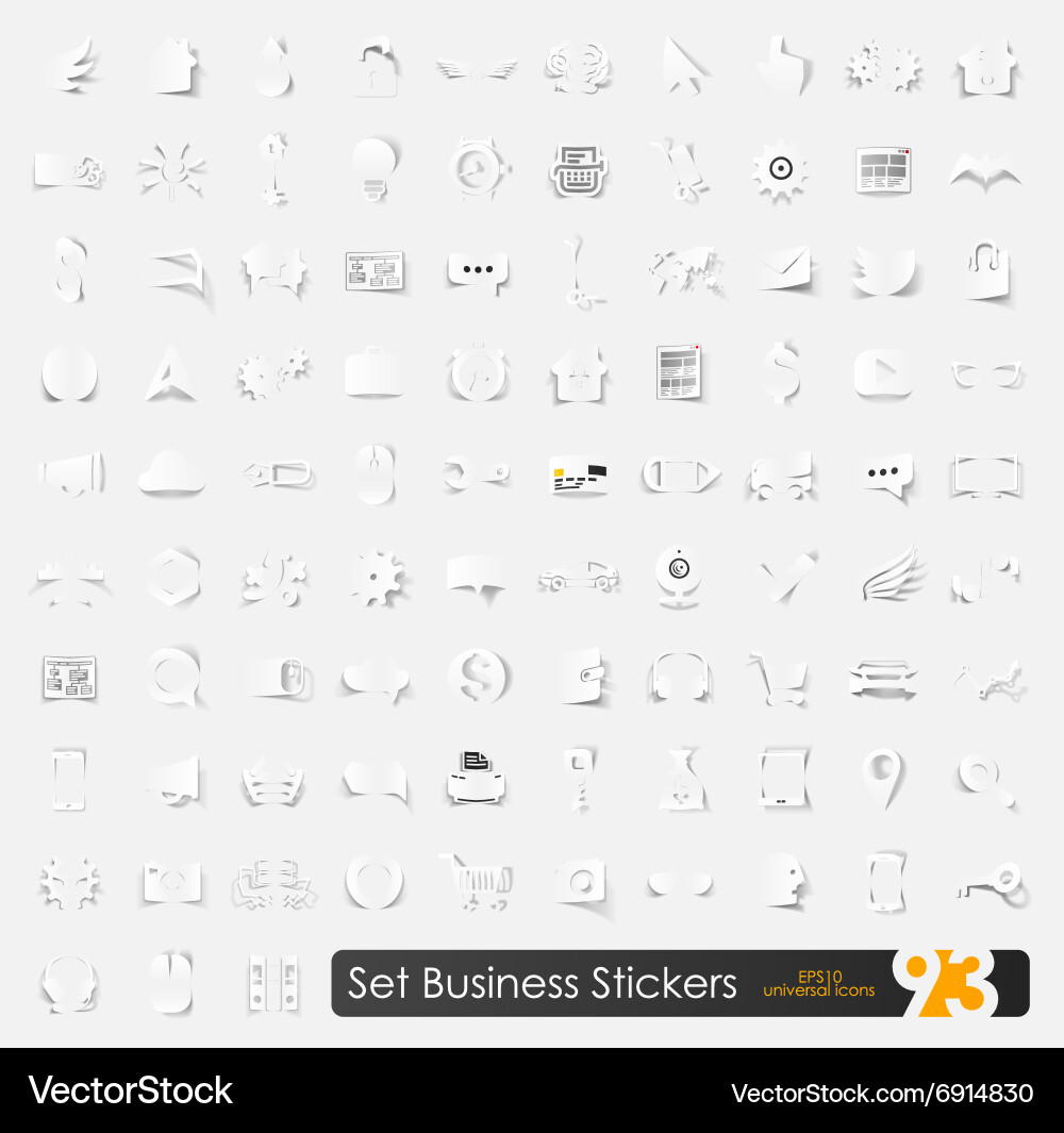 Set of business stickers Royalty Free Vector Image