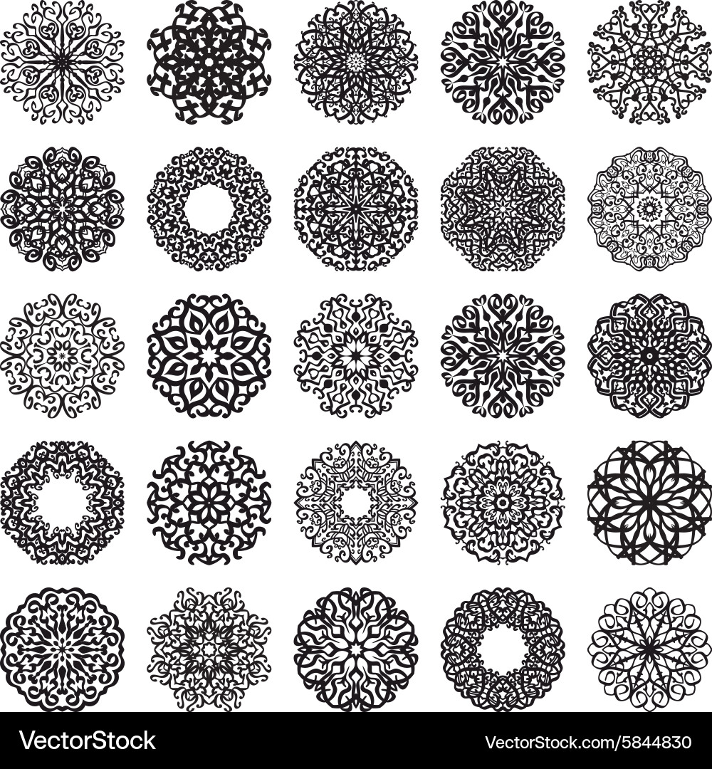 Set of Round Ornaments Royalty Free Vector Image