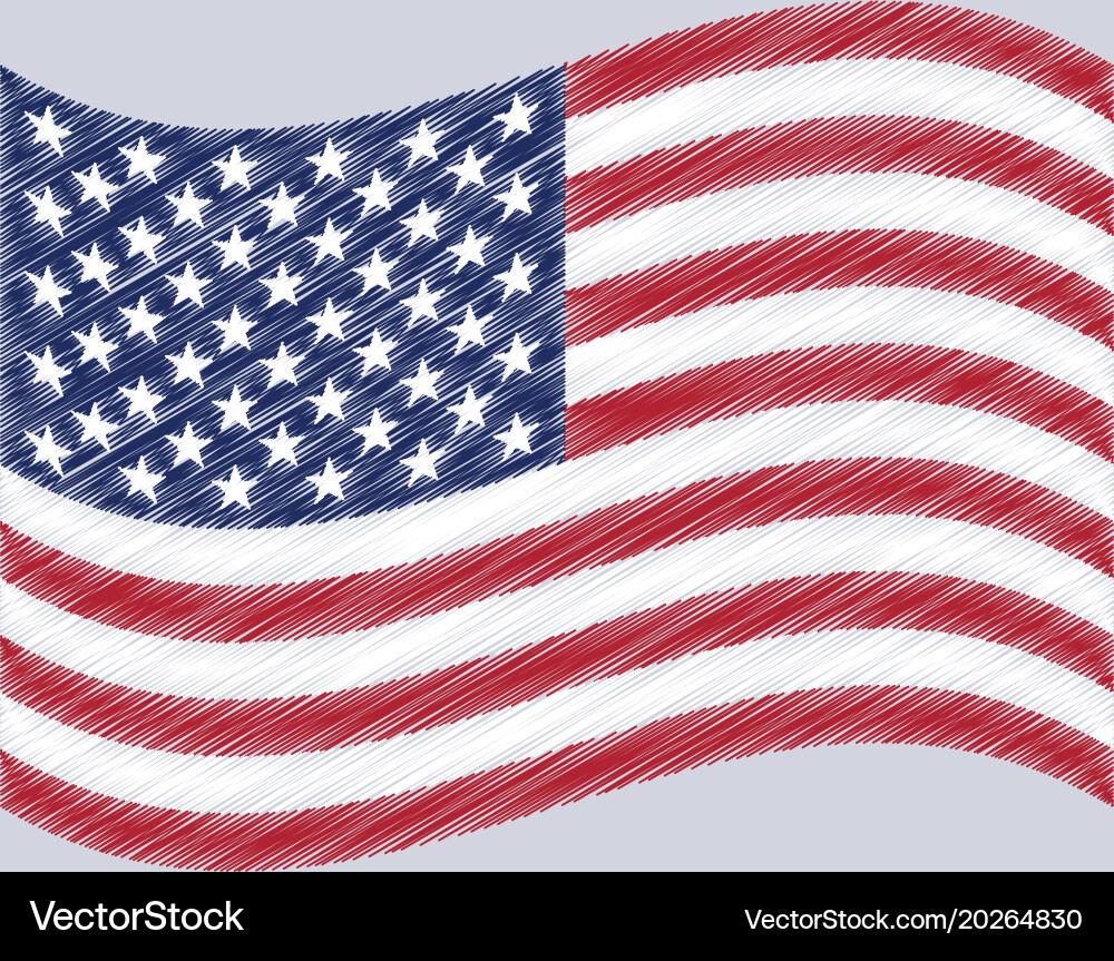 United states flag waving Royalty Free Vector Image