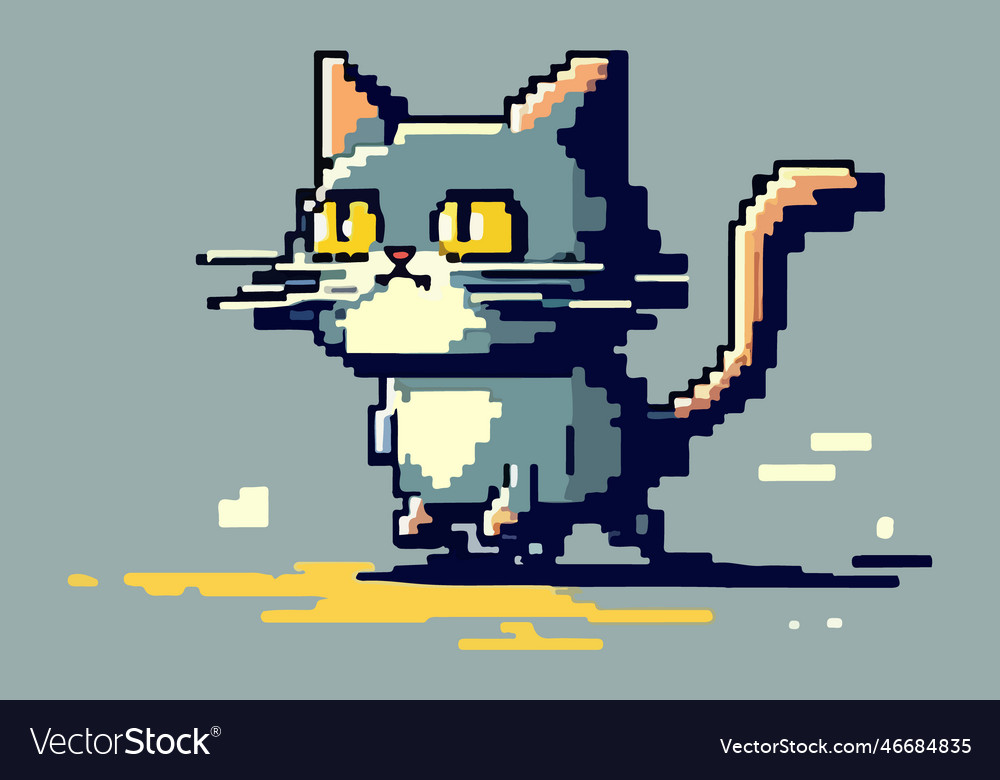 Cat pixel Royalty Free Vector Image - VectorStock