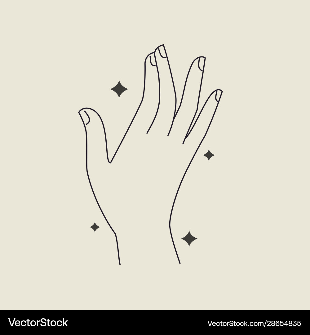 Female line out hand gesture logo Royalty Free Vector Image