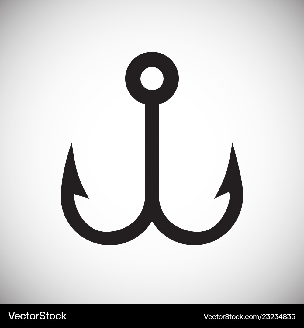 Fishing hook icon on white background for graphic Vector Image