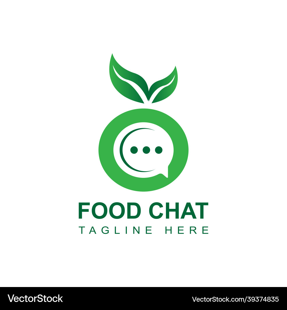 Food chat logo design template talk logo Vector Image