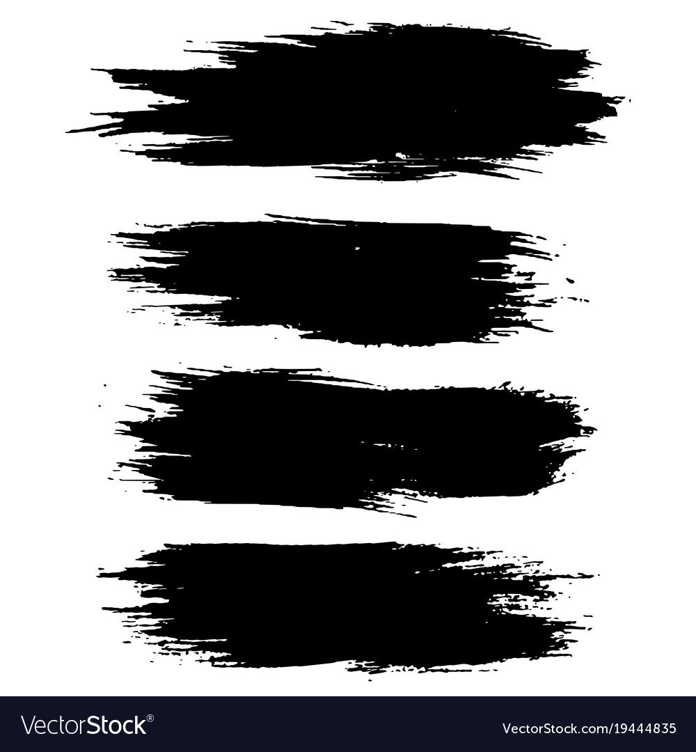 Grunge ink brush strokes freehand black brushes Vector Image