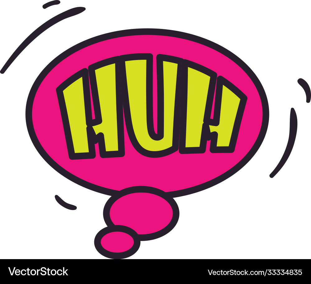 Huh bubble line and fill style icon design Vector Image