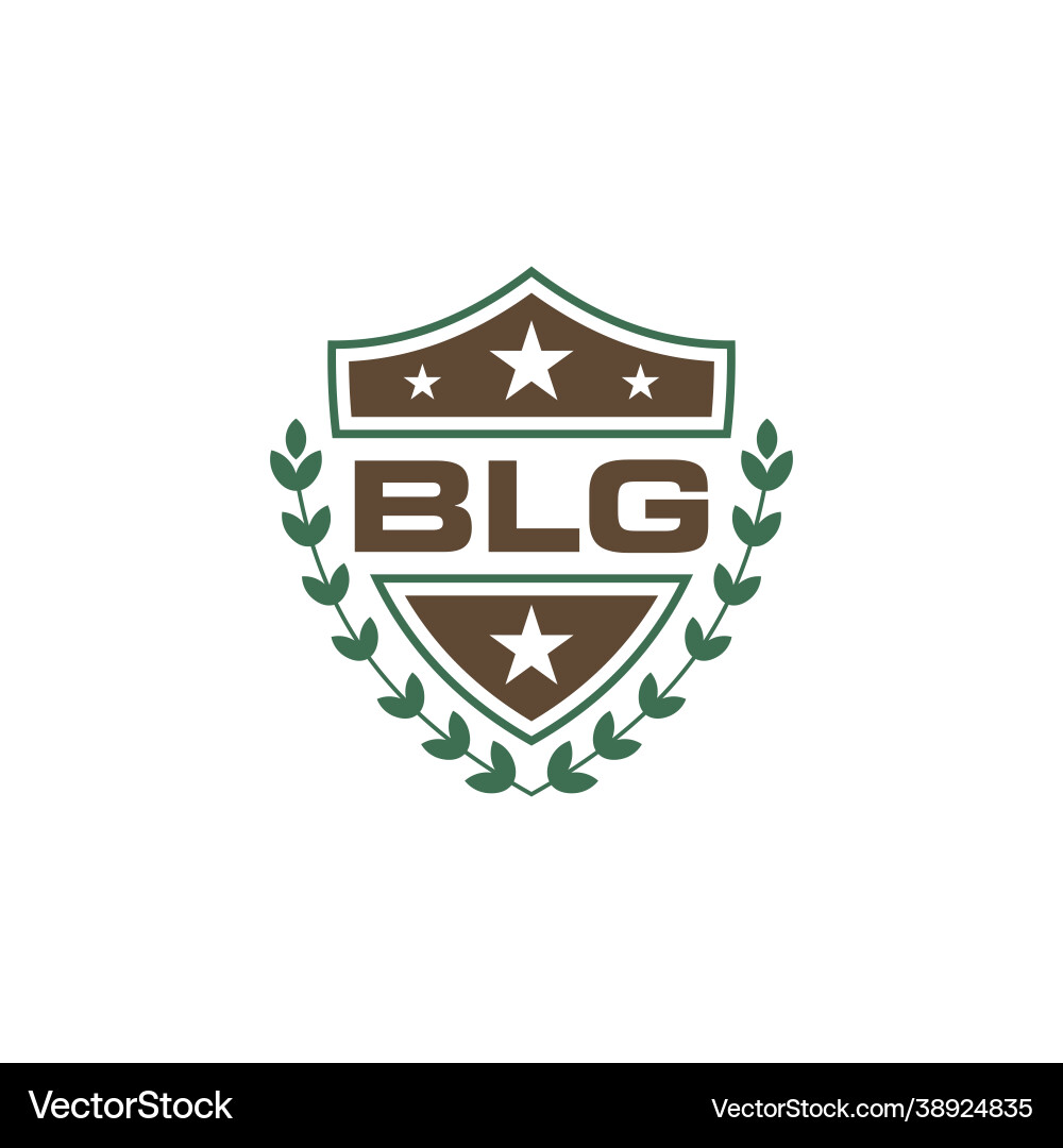 Letter blg shield business logo design Royalty Free Vector