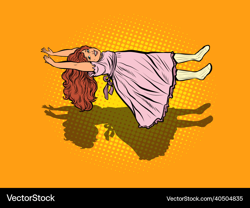 Little girl levitating magic and sorcery Vector Image