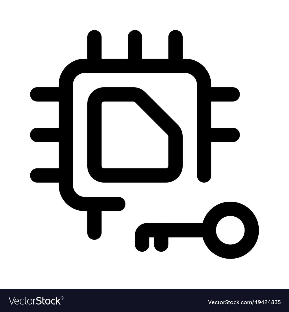 Microchip With Lock Feature For Encryption Vector Image