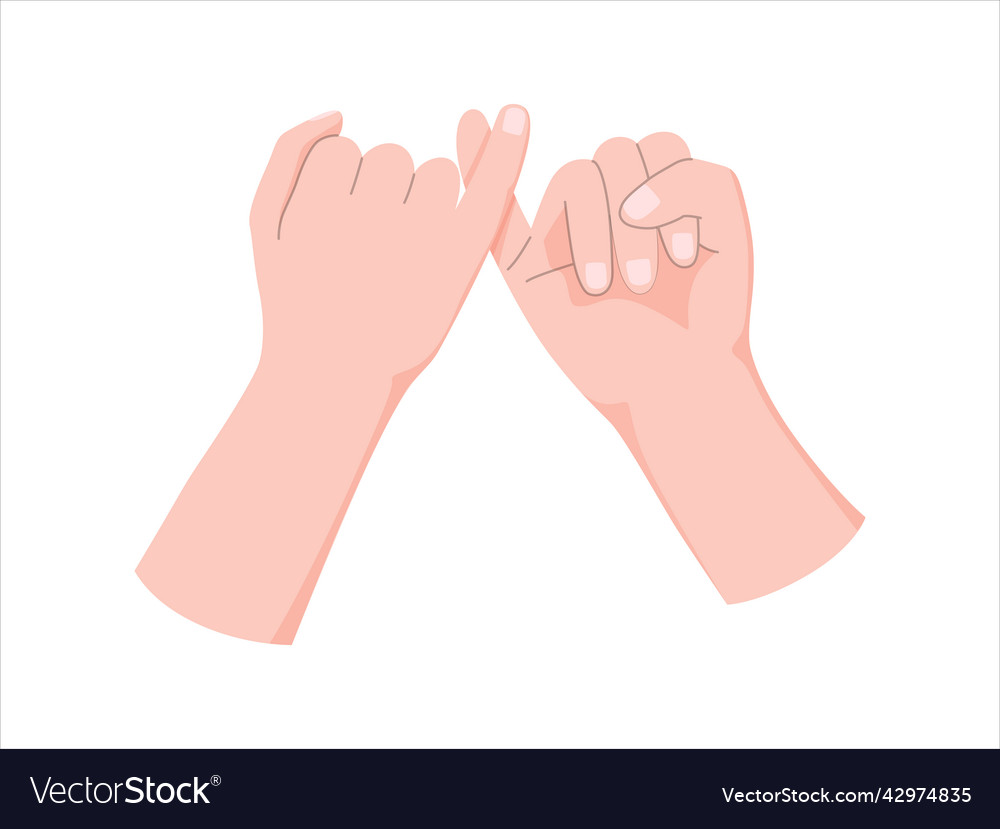 Pinky promise hands gesturing concept Royalty Free Vector
