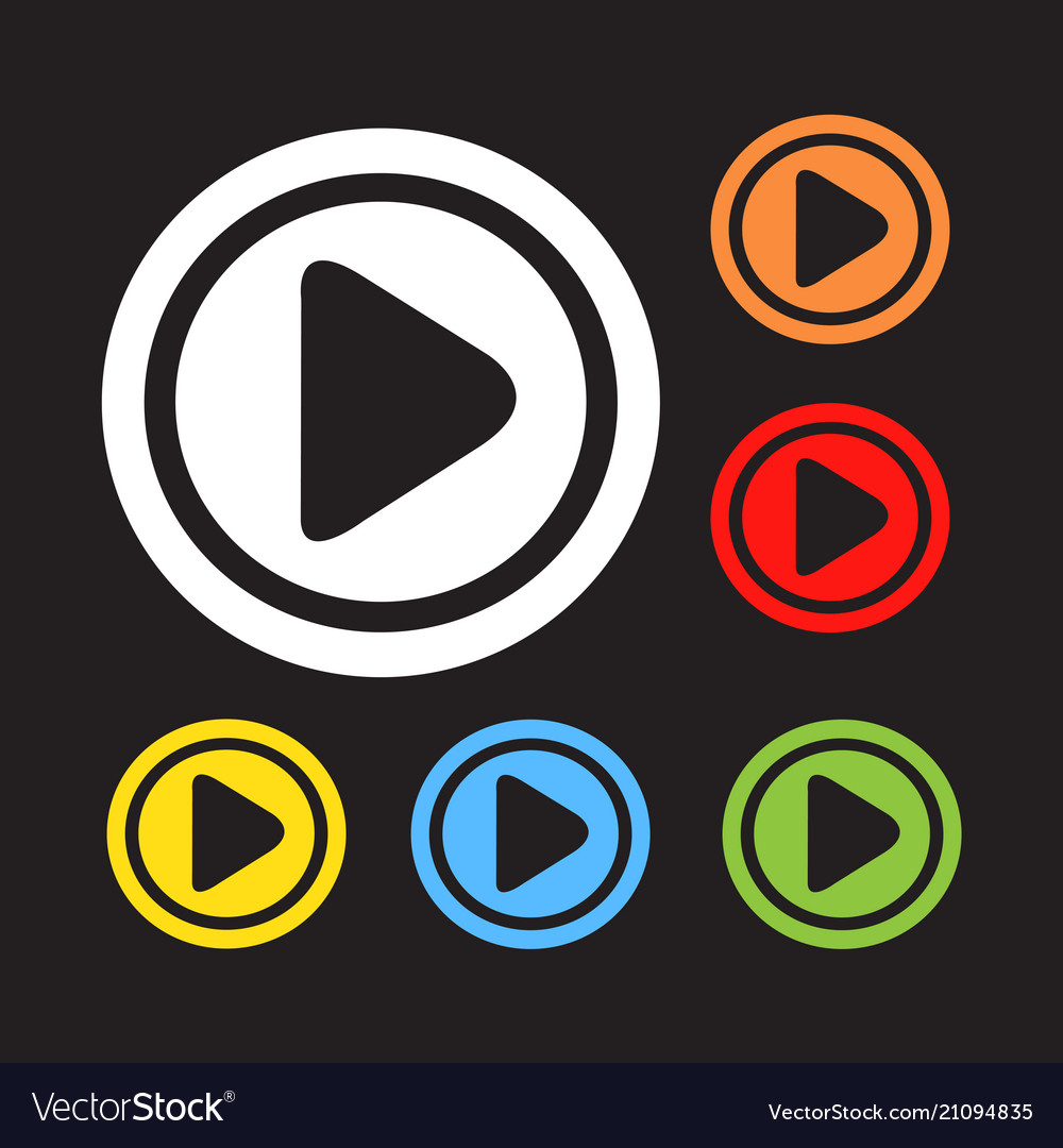 Play icon button Royalty Free Vector Image - VectorStock