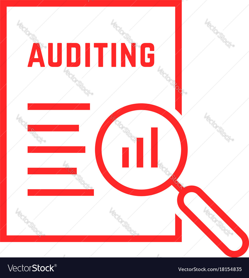 Red linear document like auditing Royalty Free Vector Image