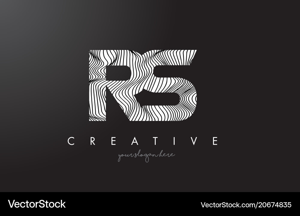 Rs r s letter logo with zebra lines texture Vector Image