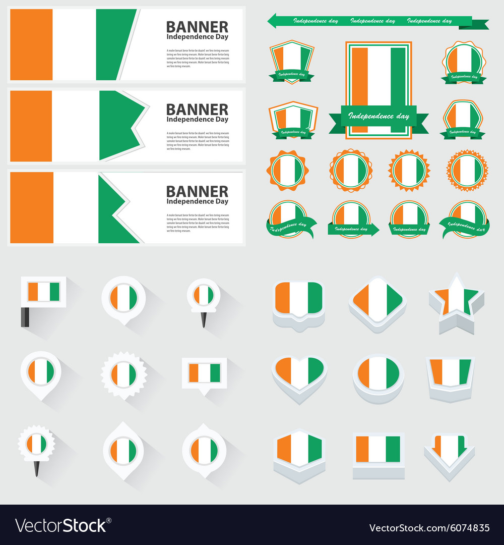 Set Cote Divoire Royalty Free Vector Image Vectorstock