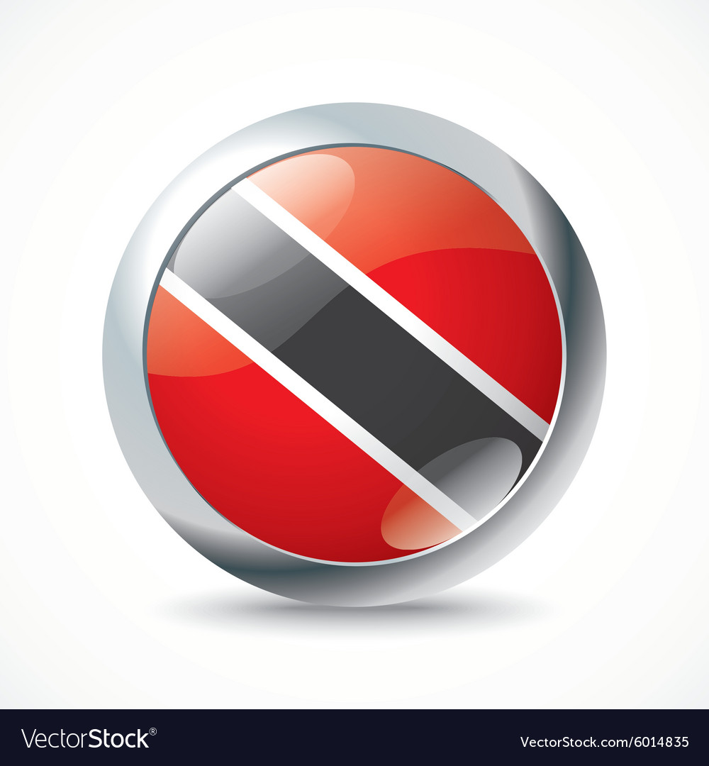Trinidad and tobago flag button Royalty Free Vector Image