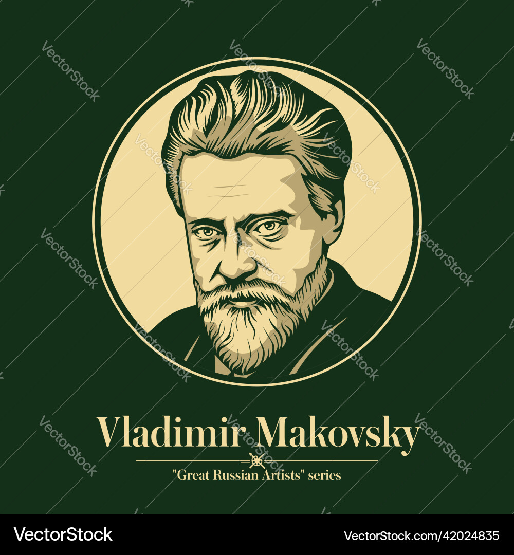 Vladimir makovsky was a russian painter Royalty Free Vector