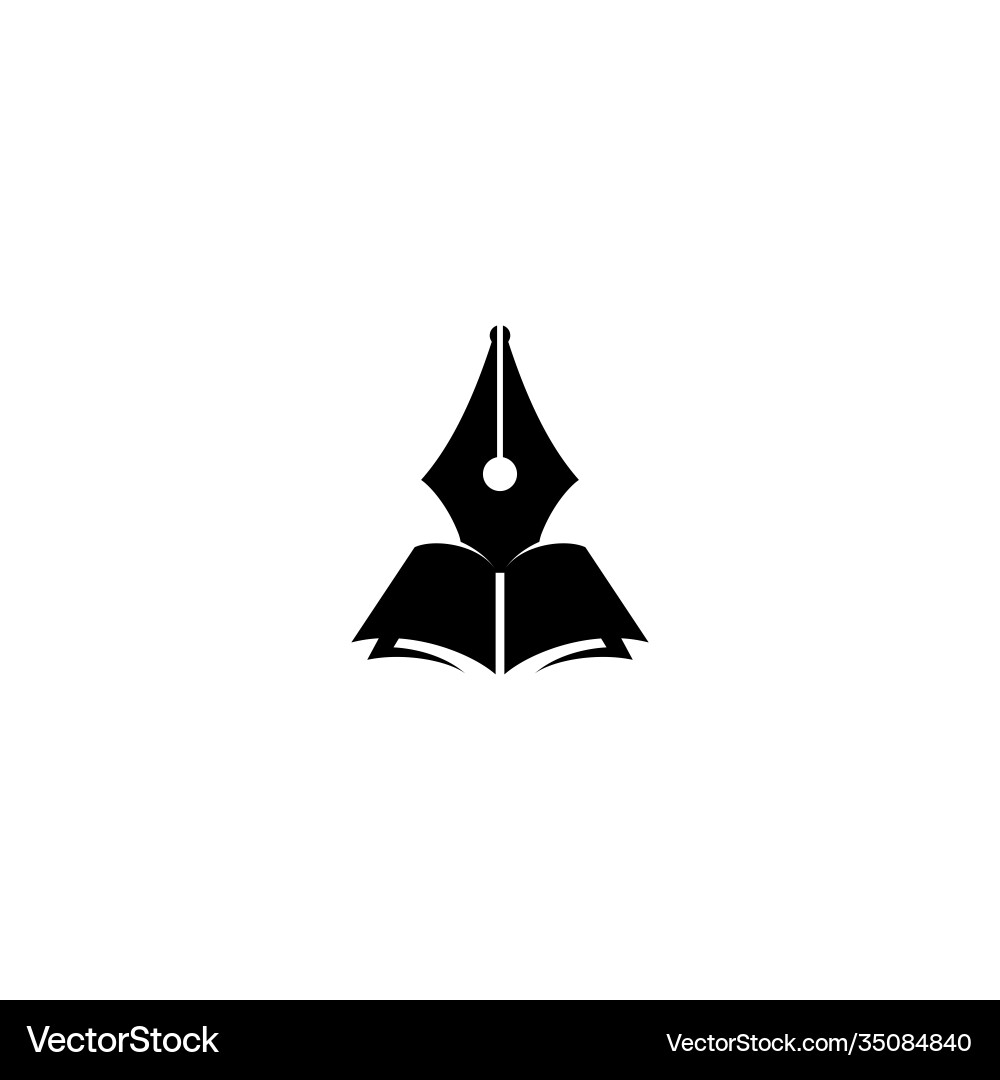 Book and pen icon graphic design template simple Vector Image