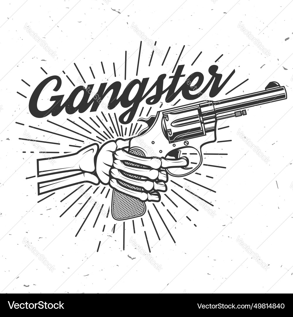 Classic gangster badge design Royalty Free Vector Image
