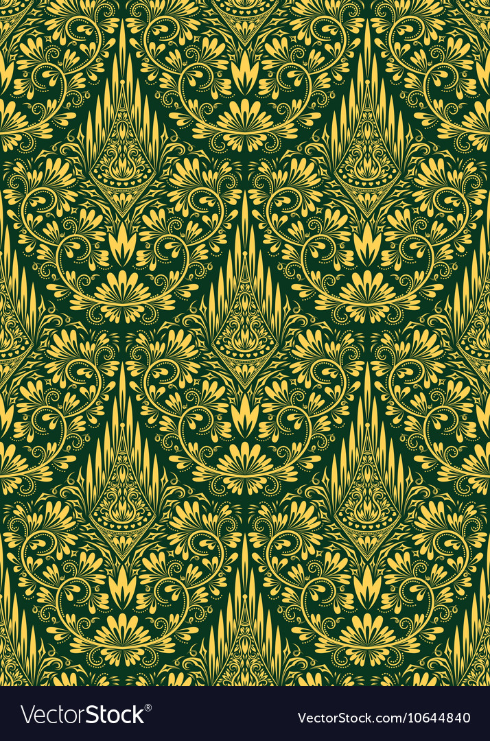 Damask seamless pattern repeating background Vector Image