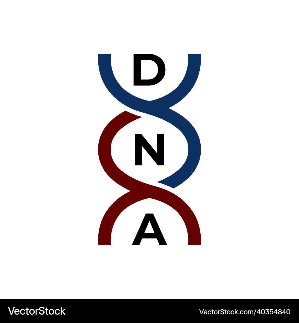 Dna symbol wordmark typography logo design Vector Image