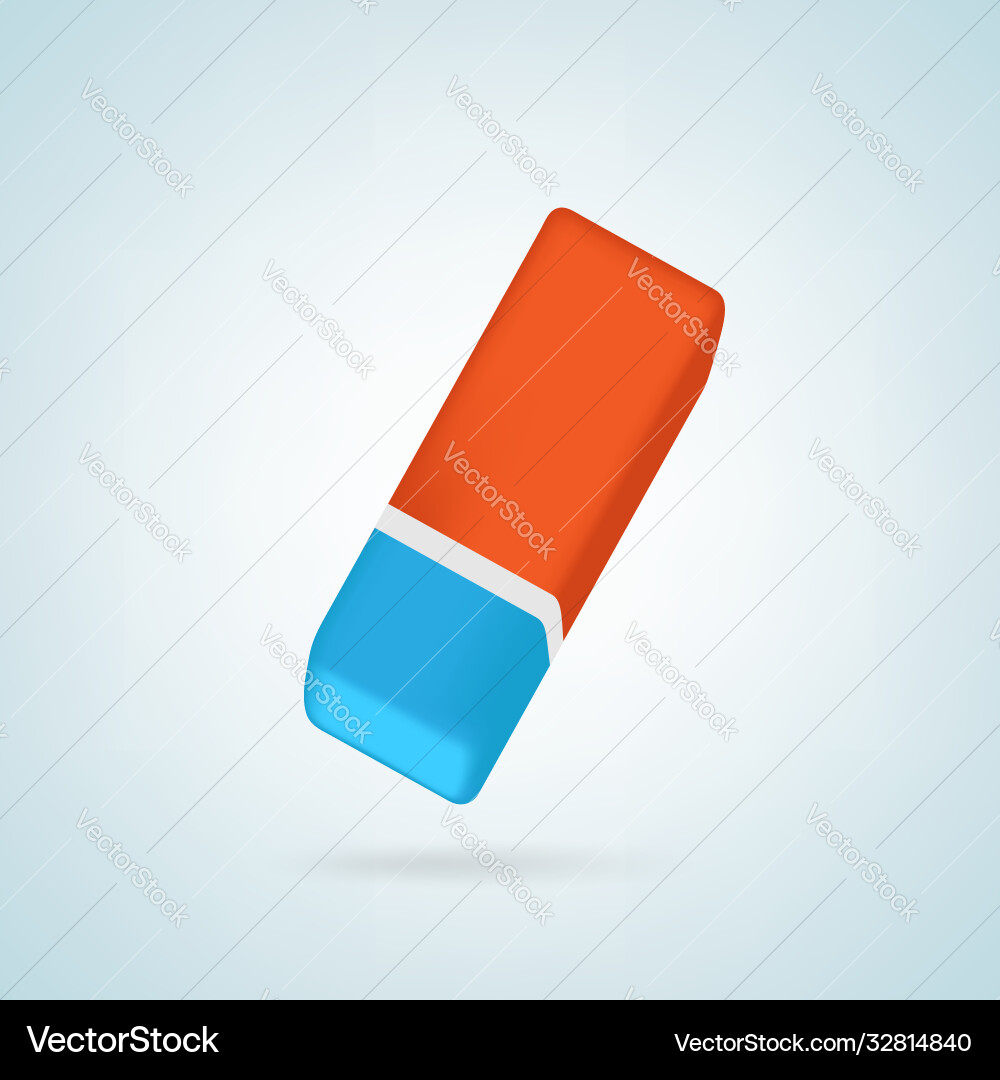 Eraser blue and orange colored rubber isolated Vector Image