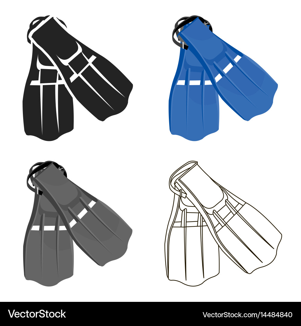 Flippers icon cartoon single sport from Royalty Free Vector