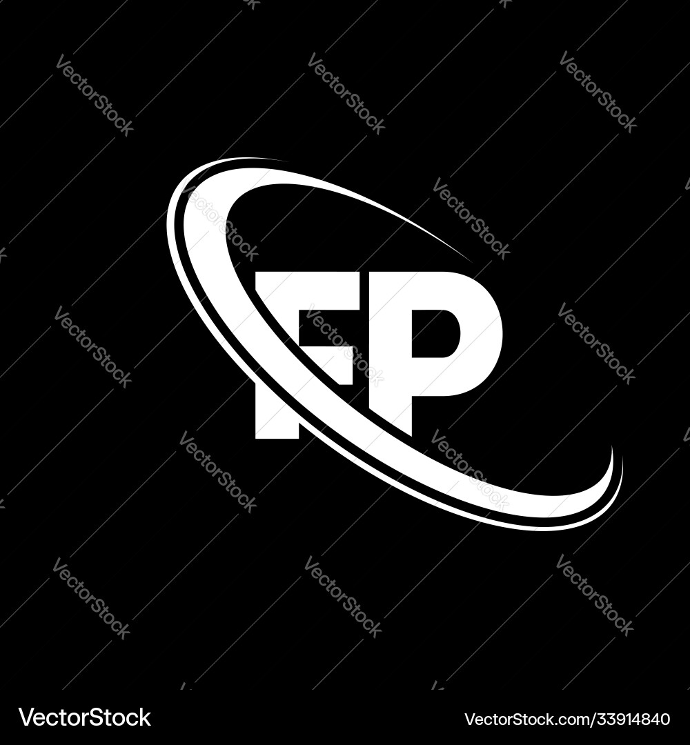 Fp logo f p design white letter fpf Royalty Free Vector
