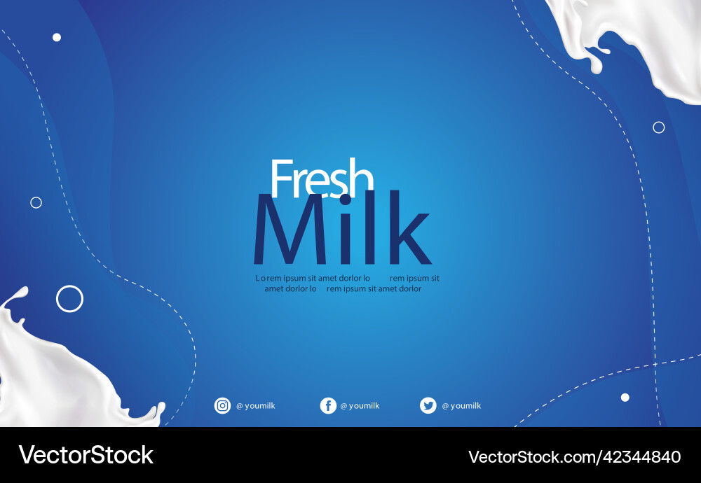 Fresh milk banner advertising Royalty Free Vector Image