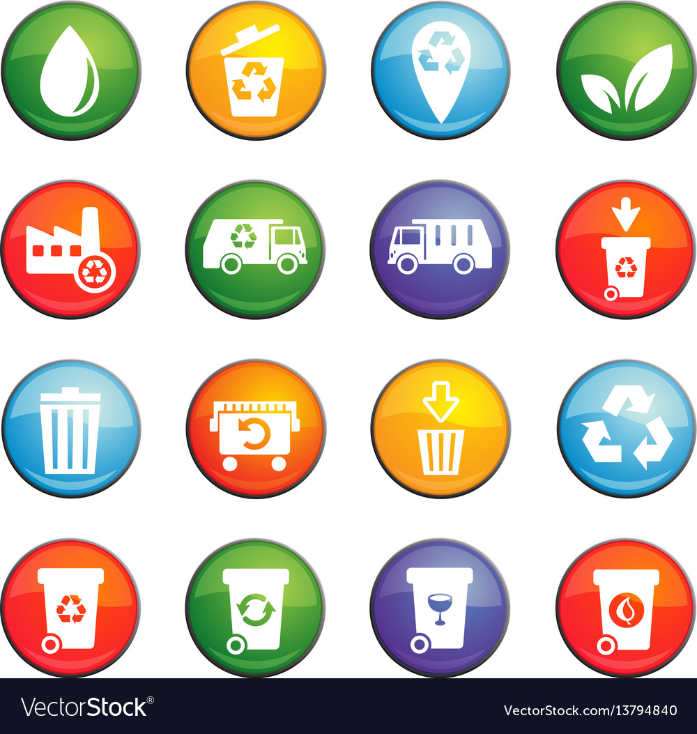 Garbage icon set Royalty Free Vector Image - VectorStock
