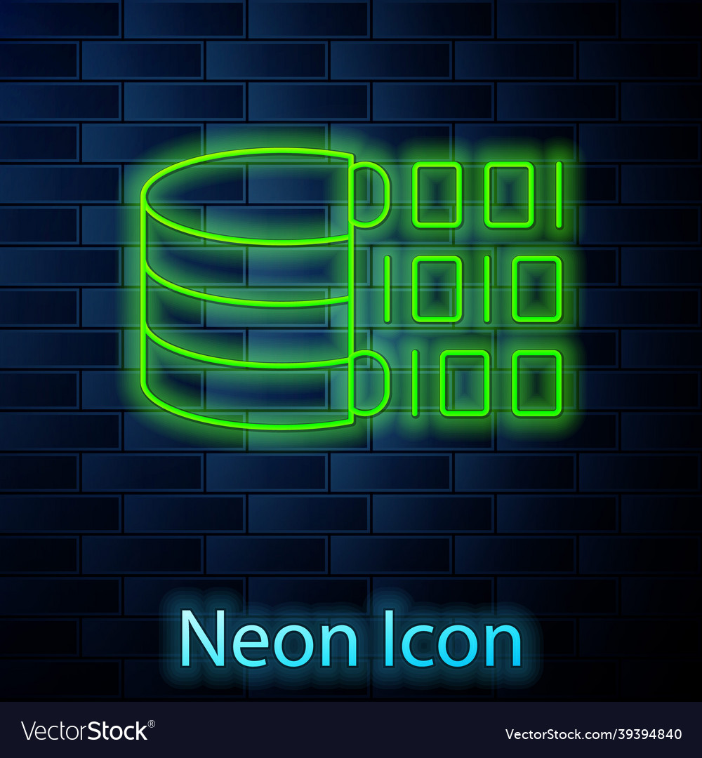 Glowing neon line binary code icon isolated Vector Image