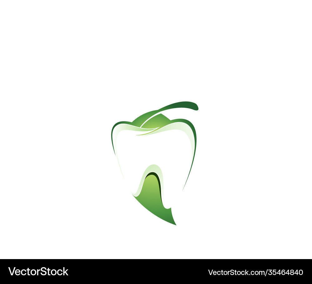 Green dental logo design template Royalty Free Vector Image