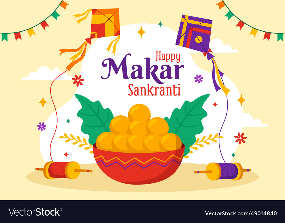 Makar sankranti translation the harvest festival Vector Image