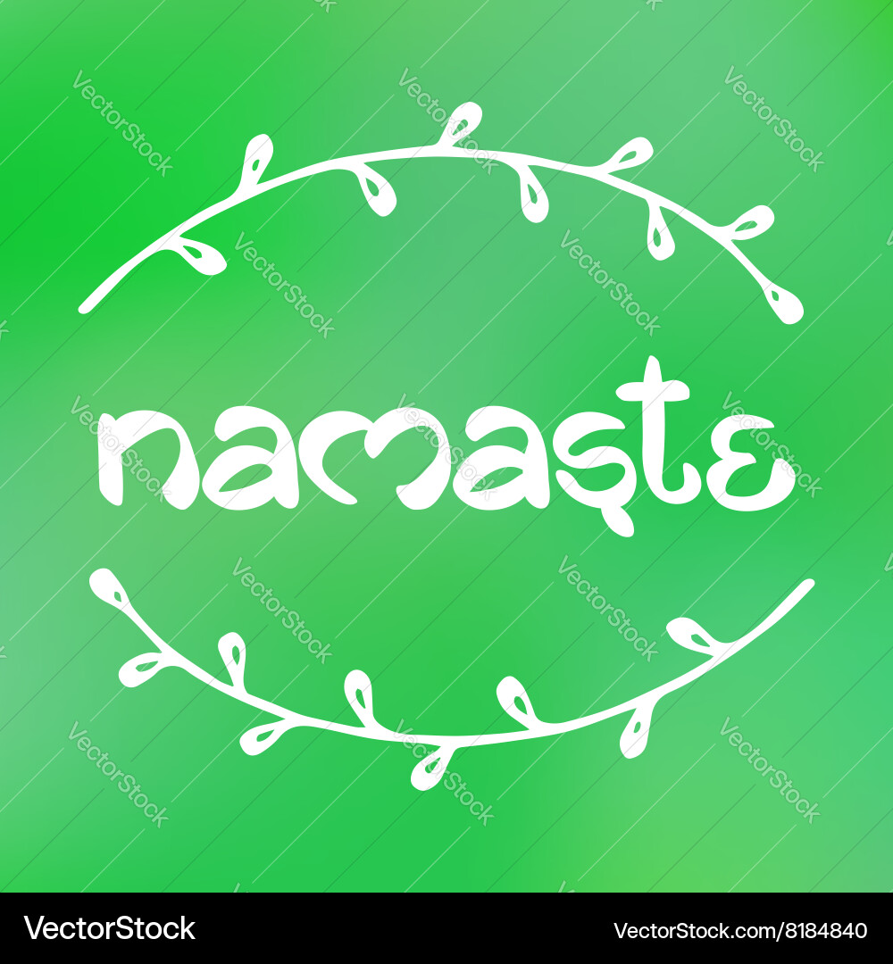 Namaste indian welcome greeting with branches Vector Image