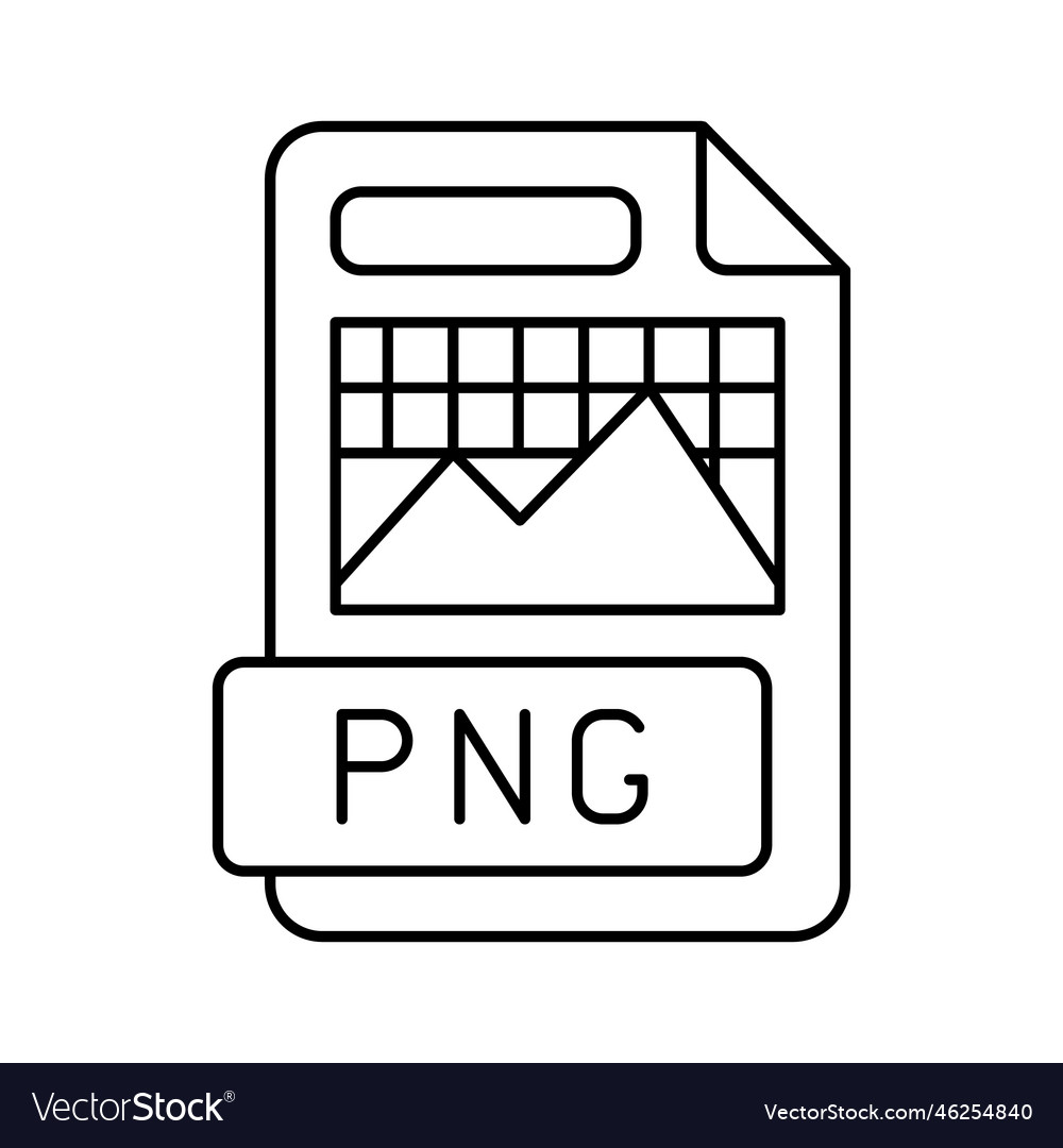 Png File Format Document Line Icon Royalty Free Vector Image