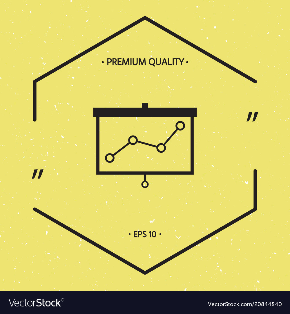 Projector screen with graph Royalty Free Vector Image