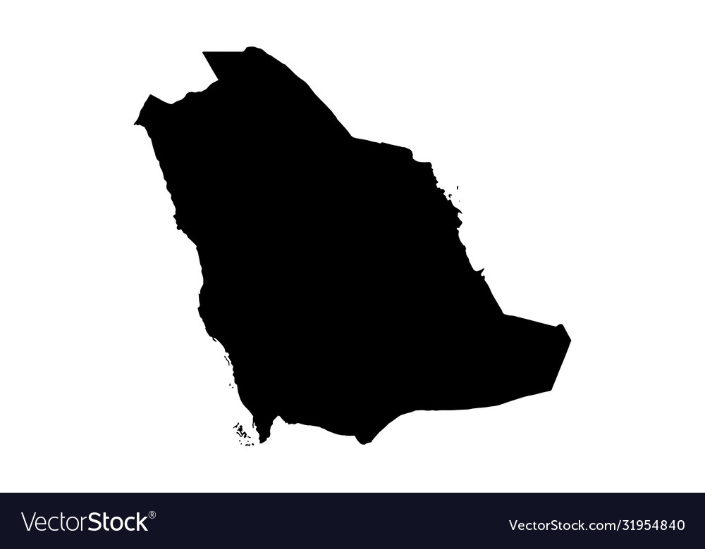 Saudi arabia map with gray tone on white Vector Image
