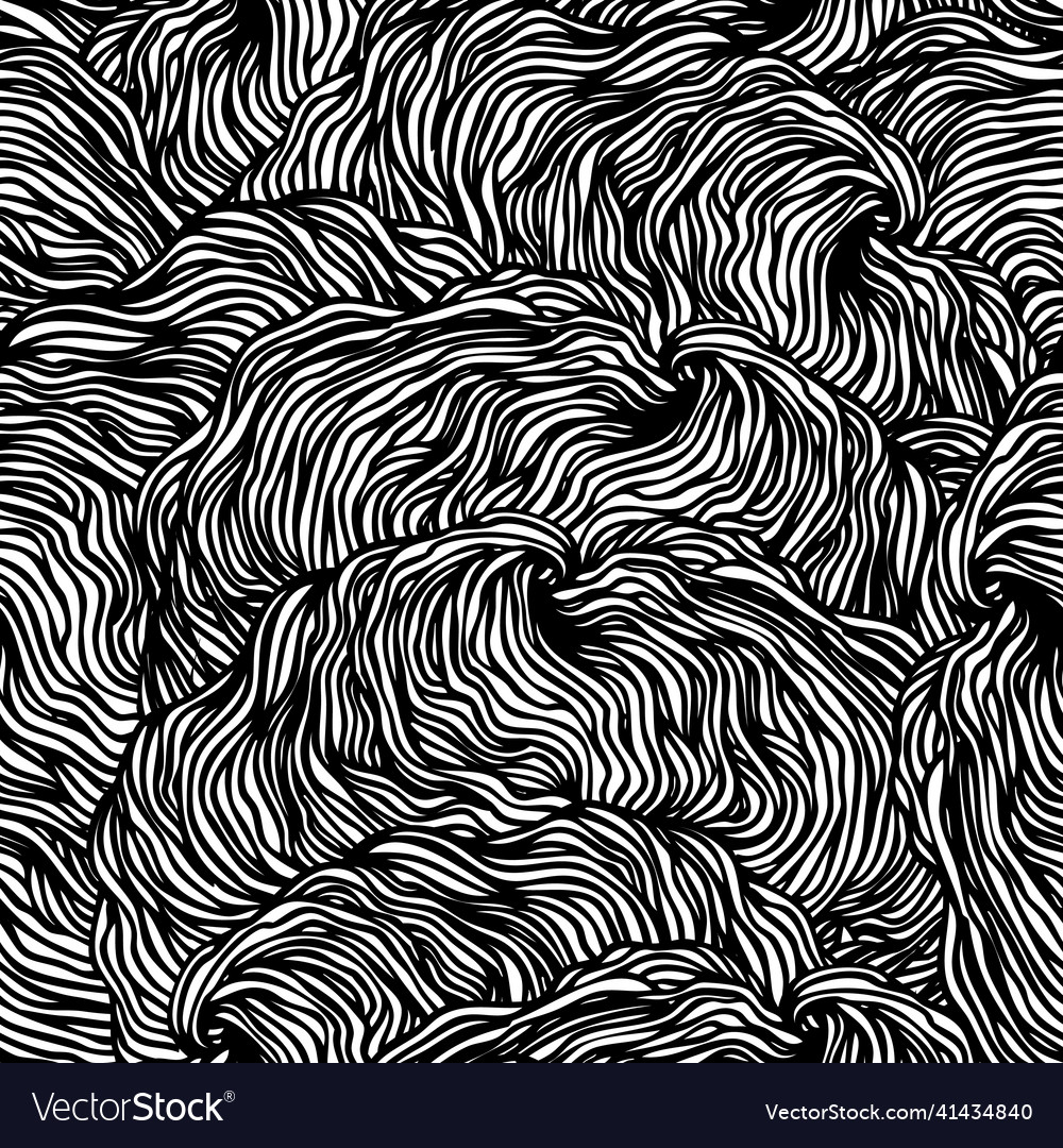 Seamless black and white abstract hand Royalty Free Vector