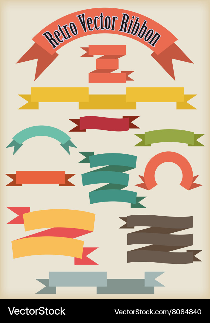 Set of simple ribbons Royalty Free Vector Image