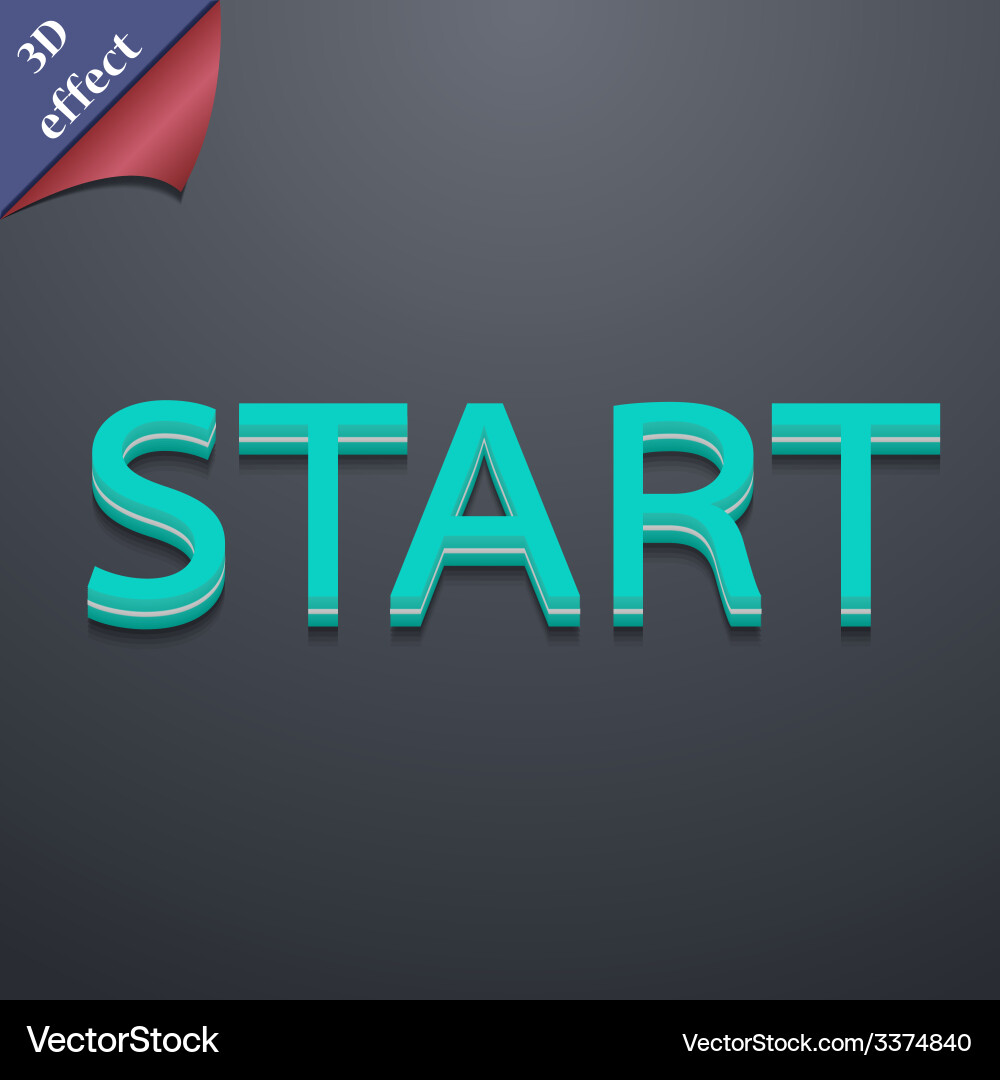 Start icon symbol 3d style trendy modern design Vector Image
