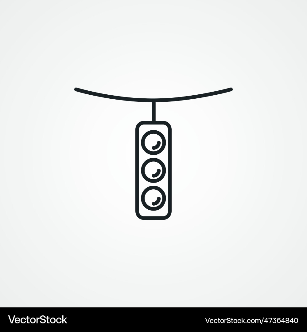 Traffic light line icon lights outline Royalty Free Vector