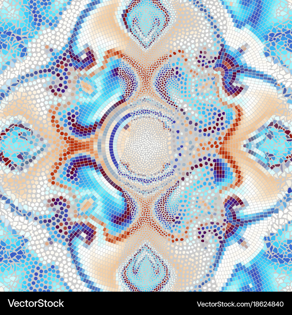 Waves of ornamental mosaic tile patterns Vector Image