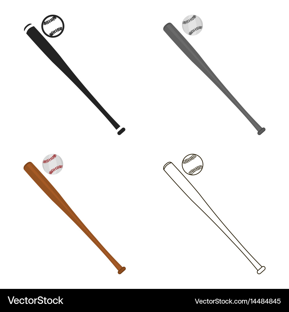 Baseball icon cartoon single sport from Royalty Free Vector