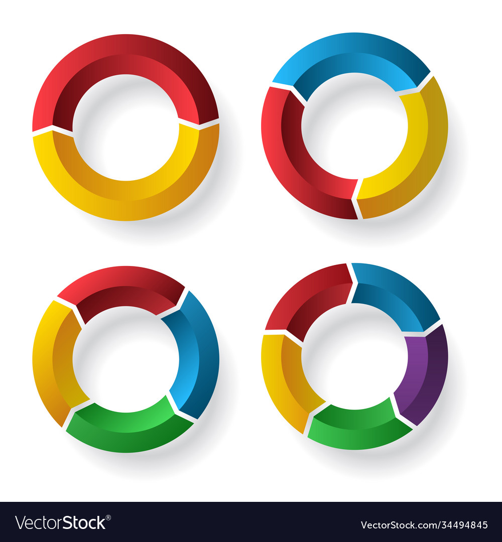 Circle chart set Royalty Free Vector Image - VectorStock