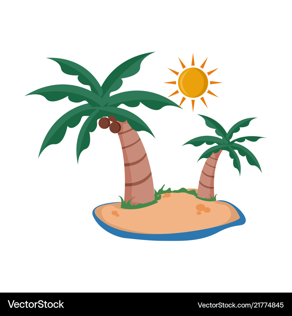 Coconut trees sunny island summer related design Vector Image