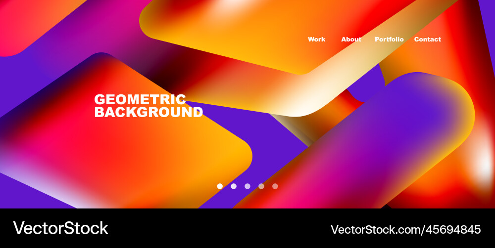 Colorful geometric background landing page Vector Image