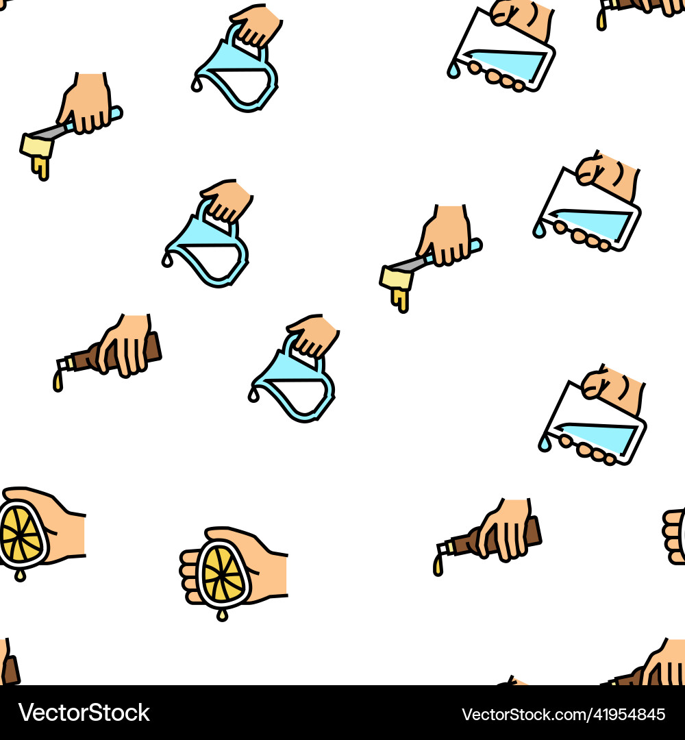 Cook instruction for prepare meal seamless Vector Image