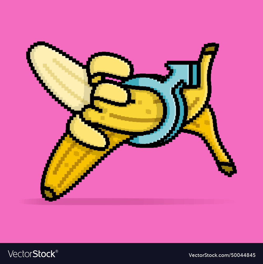 Dark humor of two ripe and peel bananas passing Vector Image