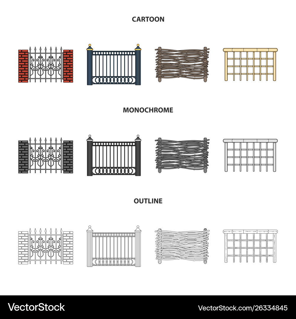 Design gate and fence symbol collection Royalty Free Vector