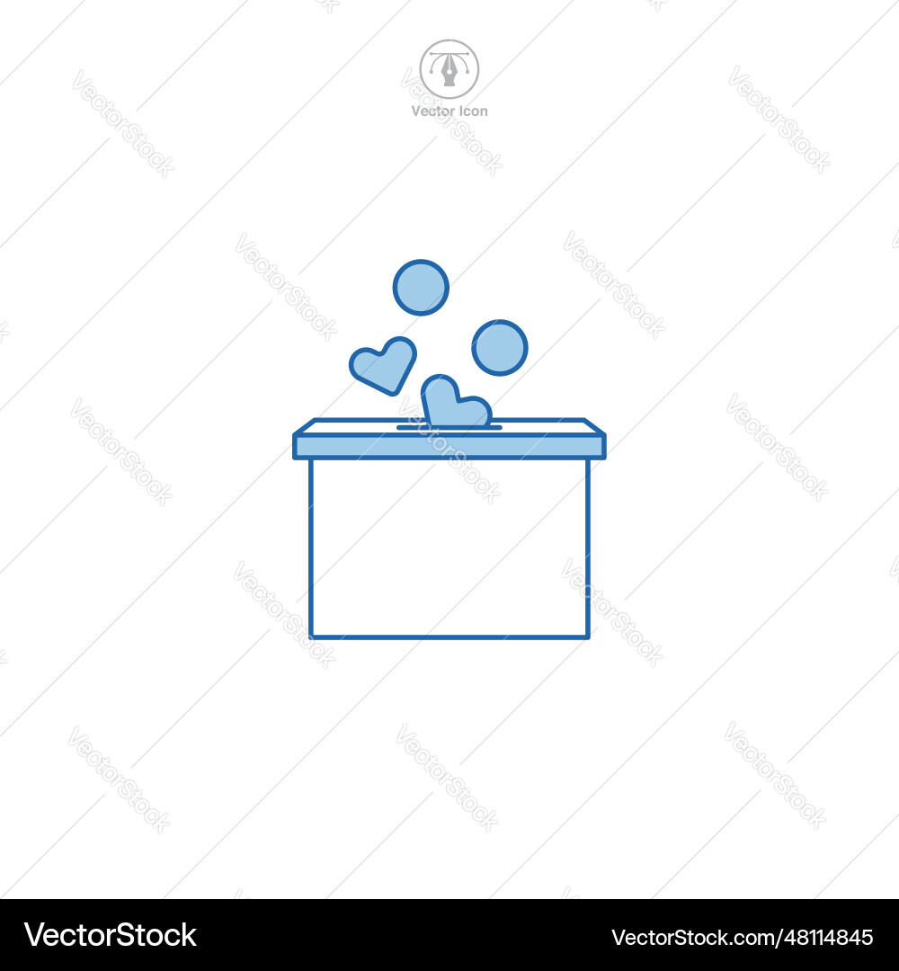Donation box icon symbol isolated on white Vector Image