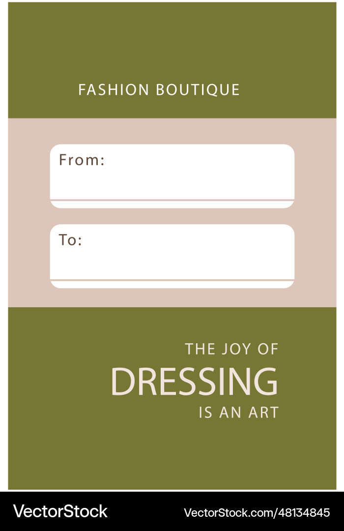 Fashion boutique template design Royalty Free Vector Image