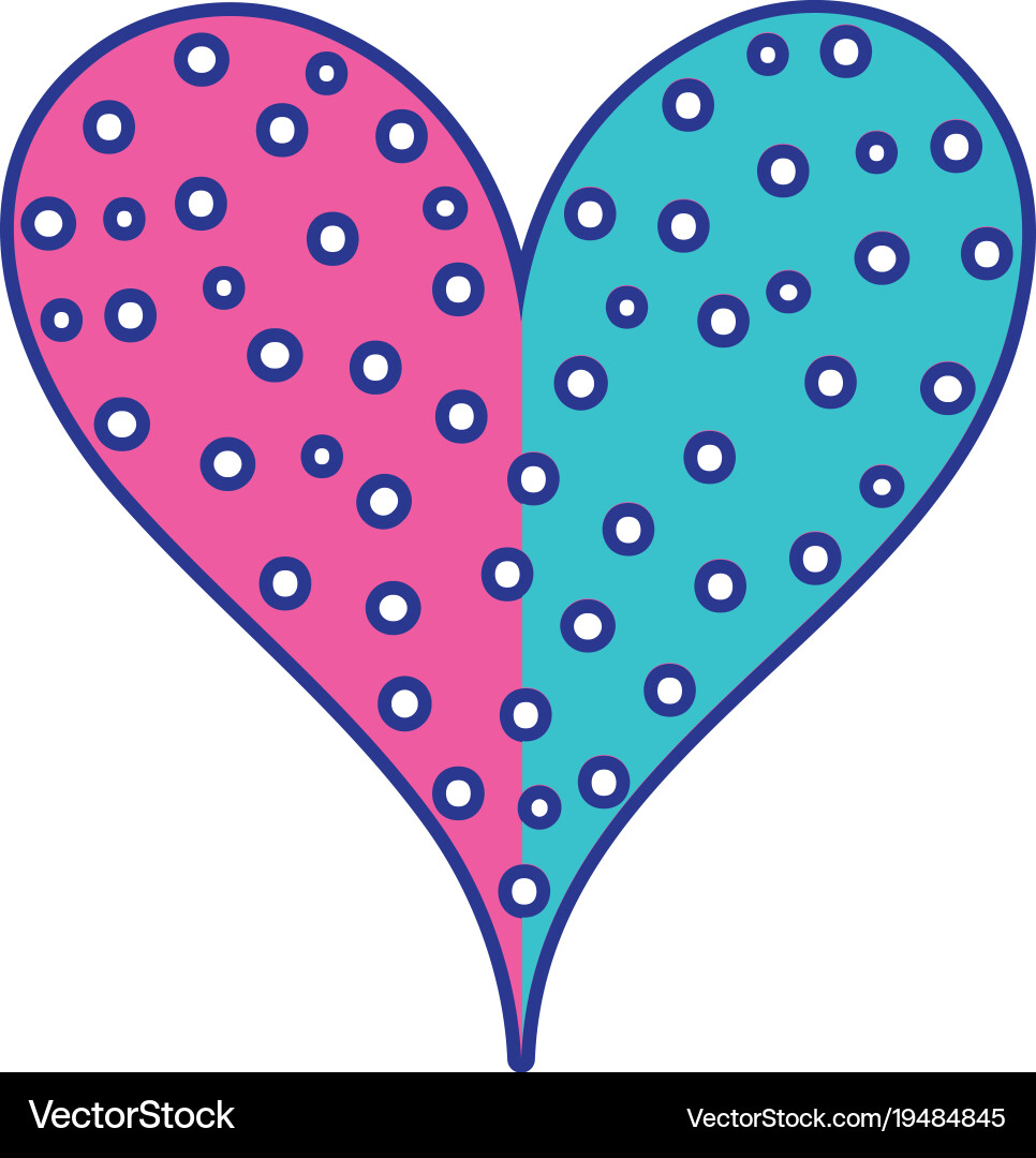 Full color heart love with points design Vector Image